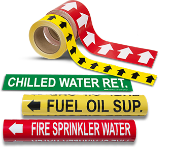 Wrap-Around Pipe Markers on a Roll - PipeMarker.com