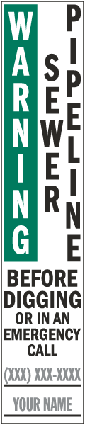 Custom Warning Sewer Pipeline Label - PipeMarker.com