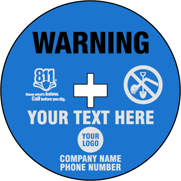 Custom Warning Water Line Soil Marker - PipeMarker.com