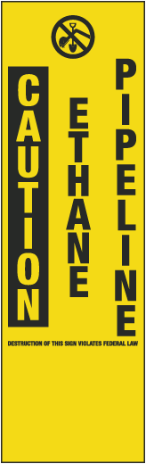 Custom Caution Ethane Pipeline Bullet Marker - pipemarker