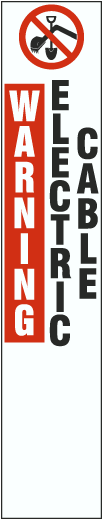 Custom Warning Electric Cable Flat Marker - PipeMarker.com