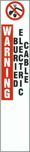Custom Warning Buried Electric Cable Flat Marker - PipeMarker.com