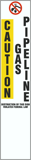 Custom Caution Gas Pipeline Flat Marker - PipeMarker.com
