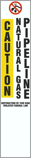 Custom Caution Natural Gas Pipeline Flat Marker - PipeMarker.com