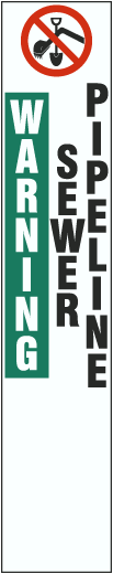 Custom Warning Sewer Pipeline Flat Marker - PipeMarker.com