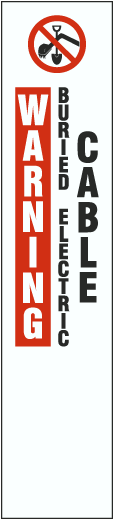 Custom Warning Buried Electric Cable Triangular Marker - PipeMarker.com