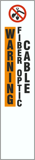 Custom Warning Fiber Optic Cable Triangular Marker - PipeMarker.com