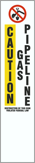 Custom Caution Gas Pipeline Triangular Marker - PipeMarker.com