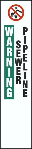 Custom Warning Sewer Pipeline Triangular Marker - PipeMarker.com