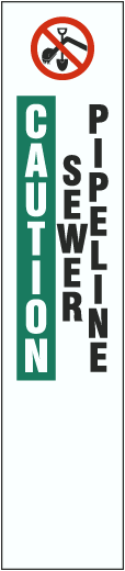 Custom Caution Sewer Pipeline Triangular Marker - PipeMarker.com