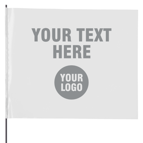 Custom White Utility Marking Flag - PipeMarker.com