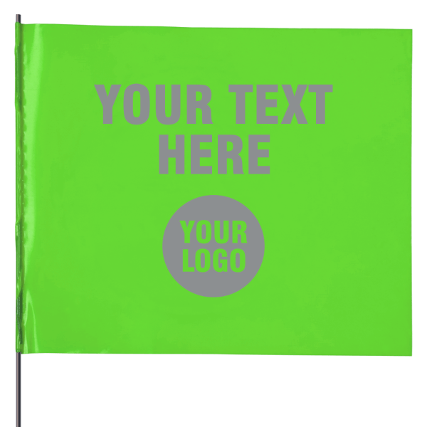 Custom Glow Lime Utility Marking Flag - PipeMarker.com