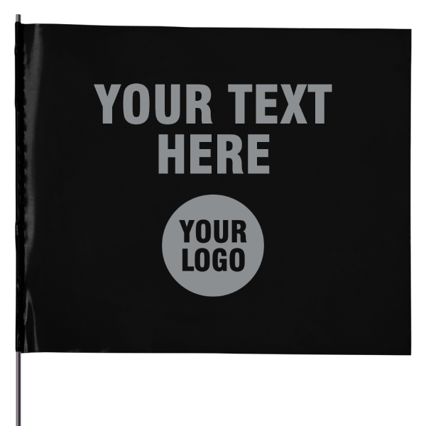 Custom Black Utility Marking Flag - PipeMarker.com